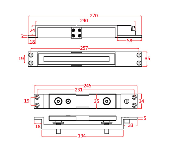 RDM01 - MAGNETIC SHEARLOCK- 1200 LBS Magnetic Locks Shearlock
